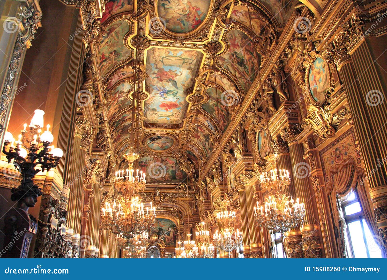 Paris: Interior of Opera Garnier Stock Photo - Image of design ...