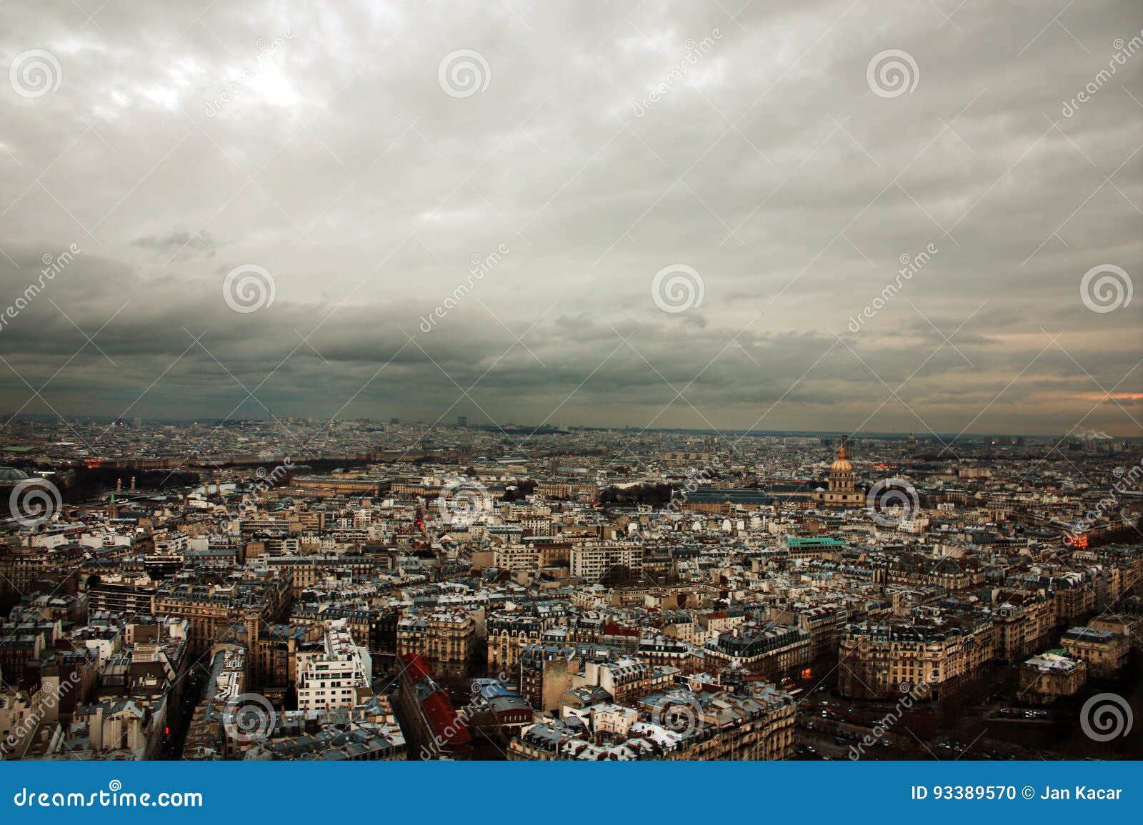 Paris Landscape - Cityscape for Eiffel Tower Stock Photo - Image of ...