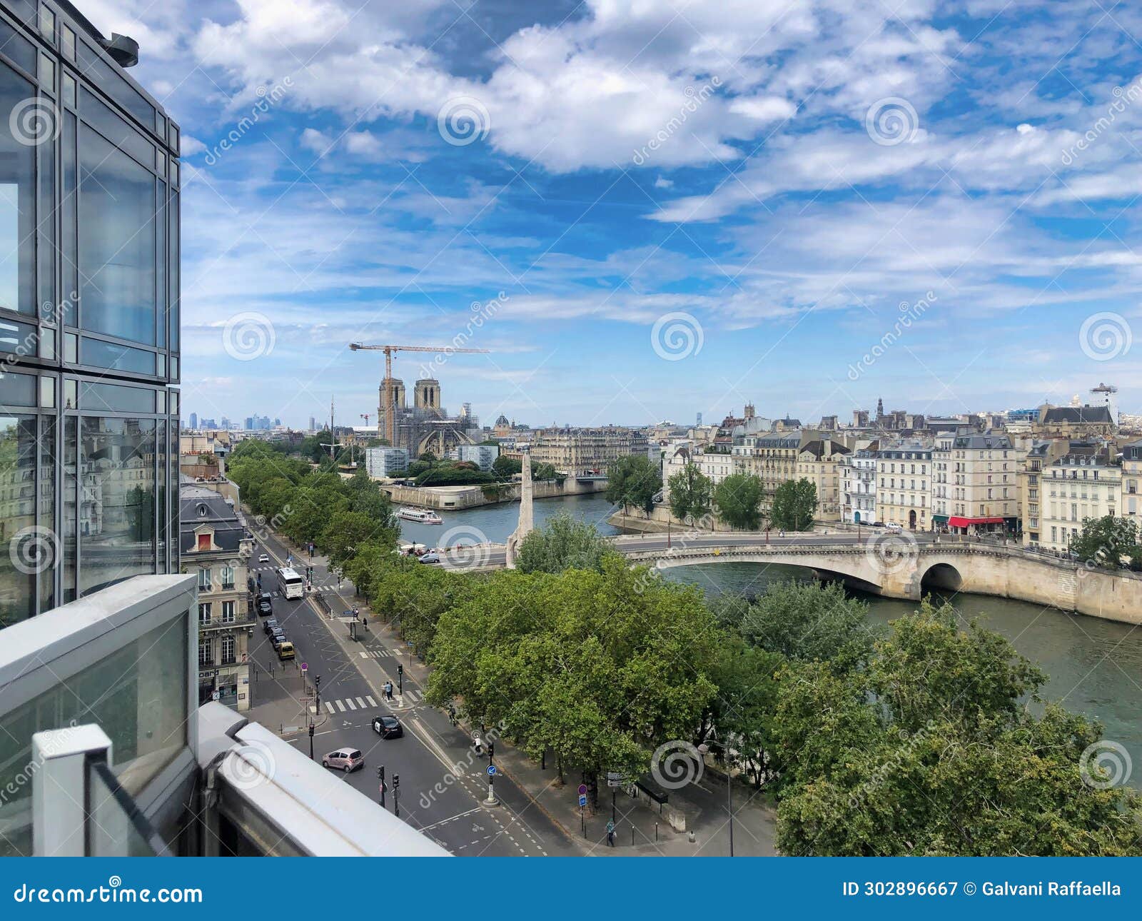 Paris Landscape from Institut Du Monde Arabe Terrace Stock Image ...