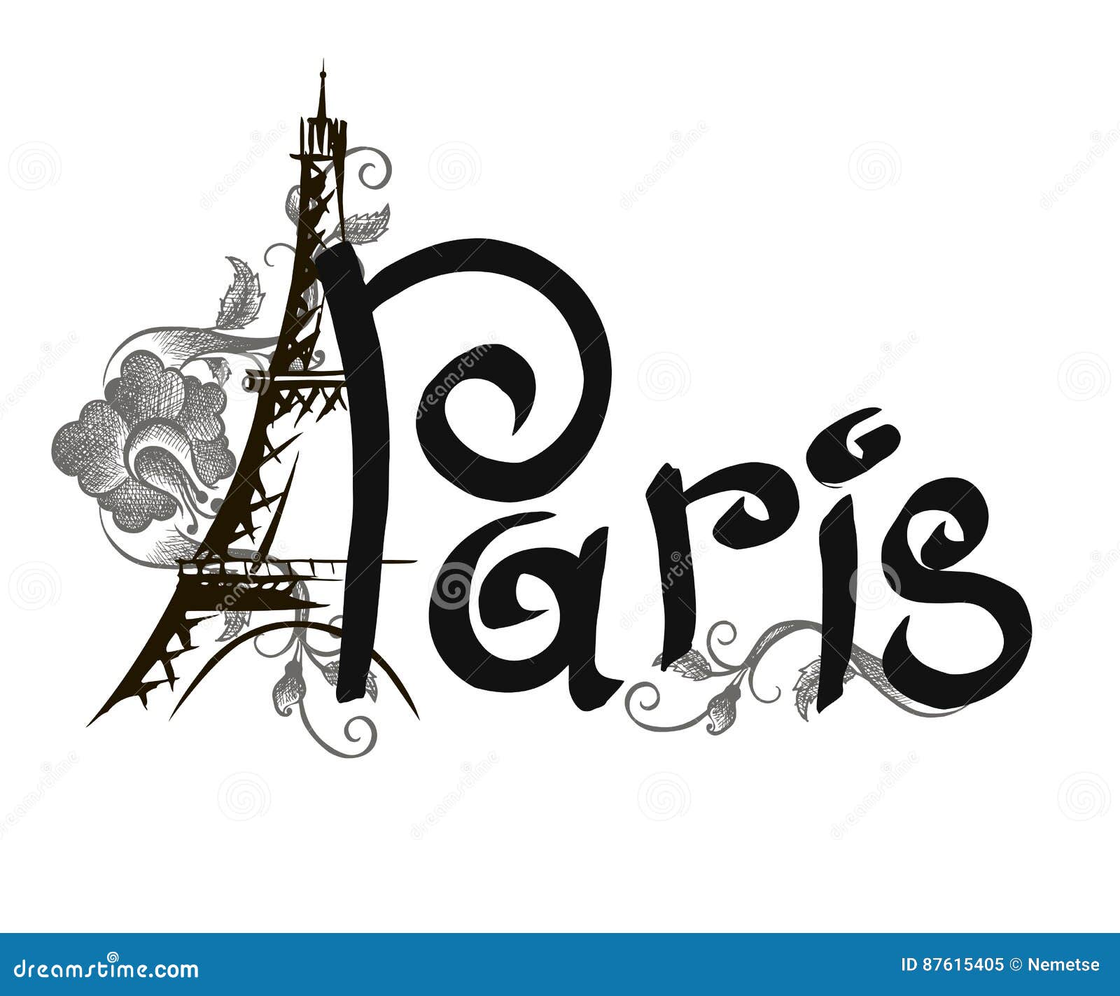 Paris lettering stock vector. Illustration of decorative - 87615405