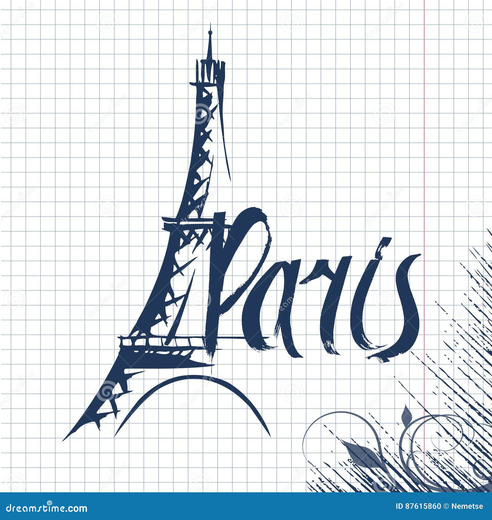 Paris lettering stock vector. Illustration of background - 87615860