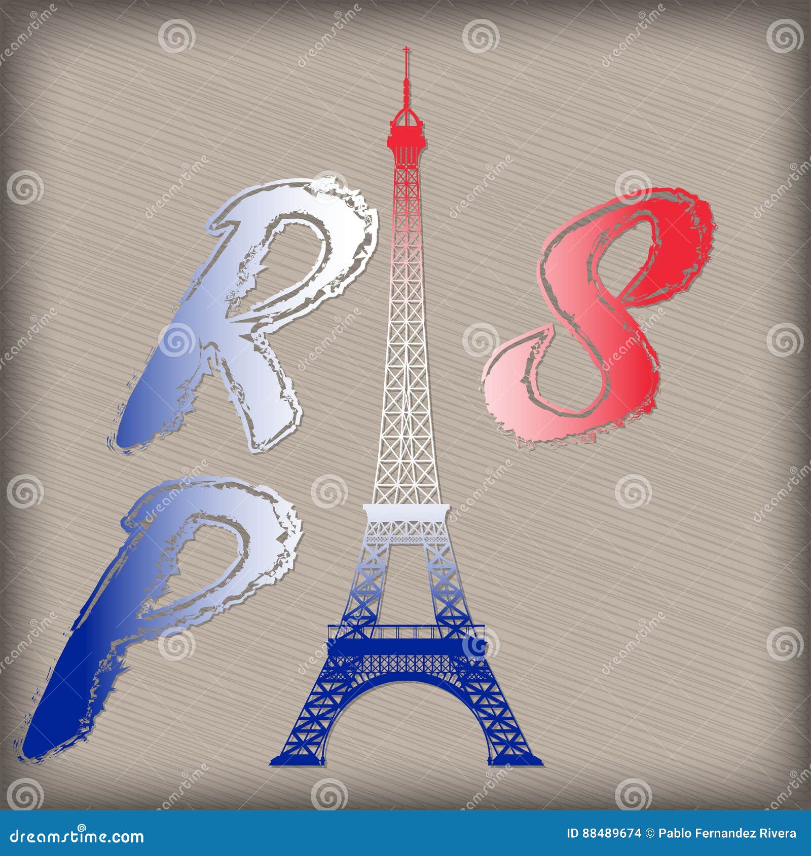 Paris Letters with the Eiffel Tower Stock Vector - Illustration of ...
