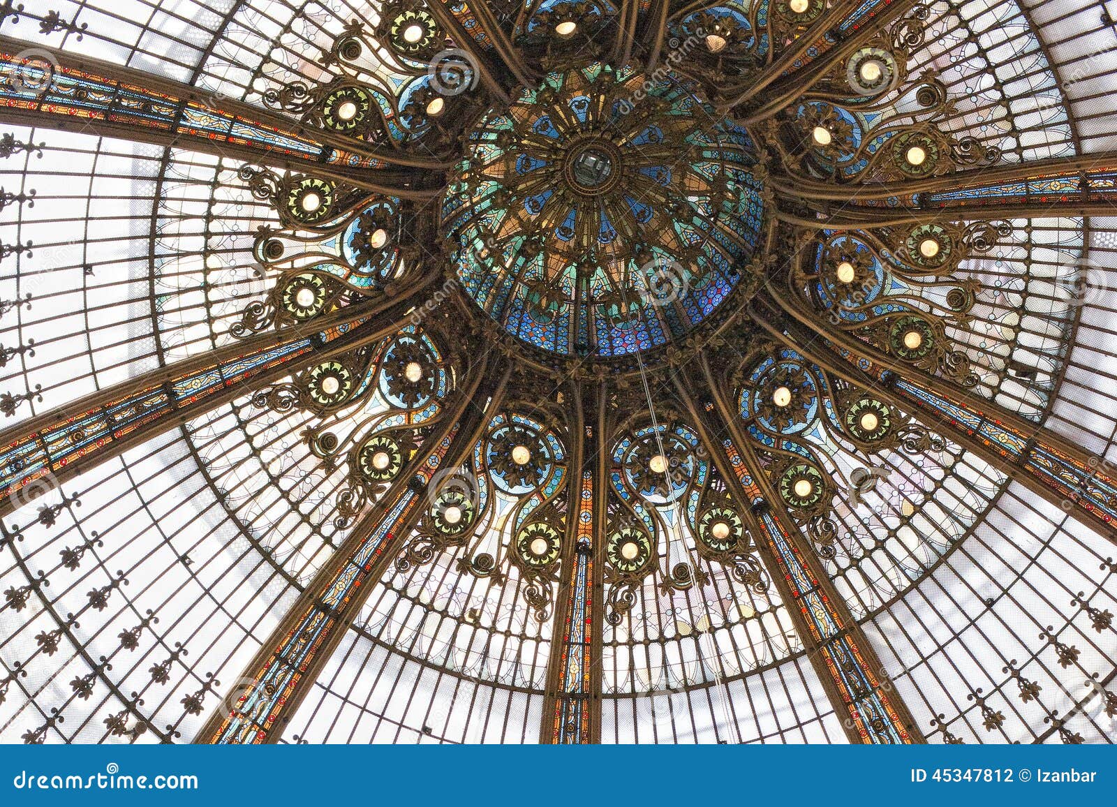 Paris Liberty Style Dome Building Ceiling Stock Photo - Image of french ...