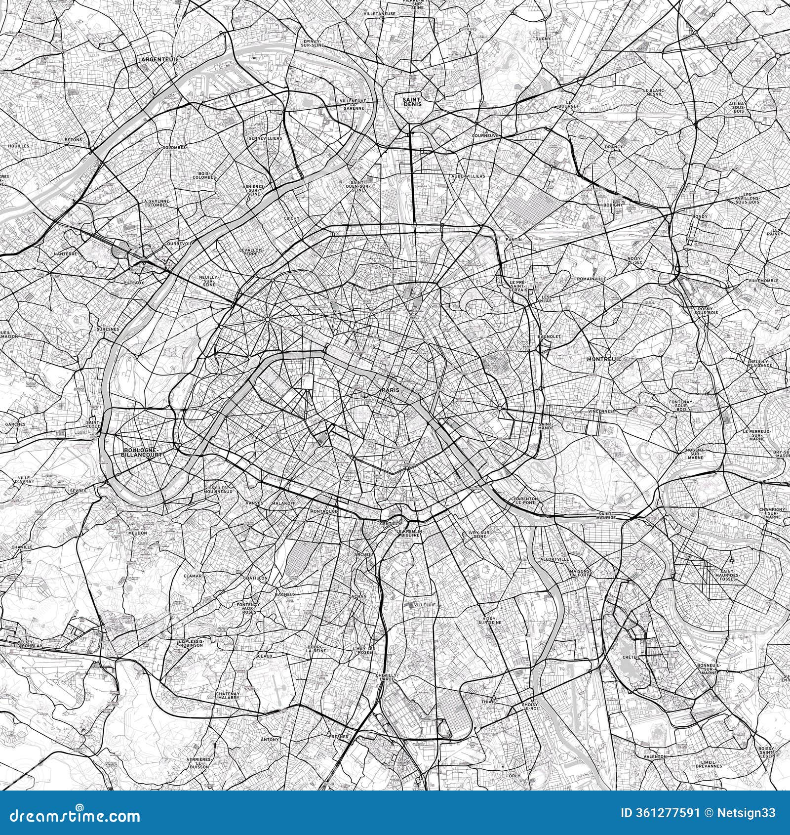 Paris Line Drawing City Map for Travelers Stock Illustration ...