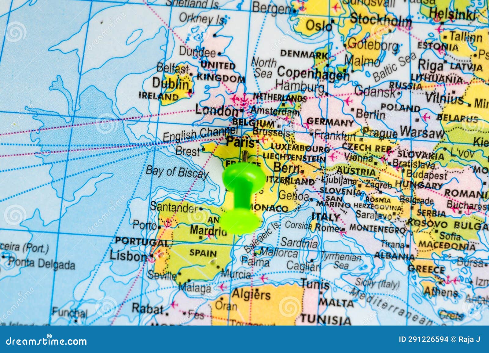 Paris Location on World Map Stock Photo - Image of travel, break: 291226594