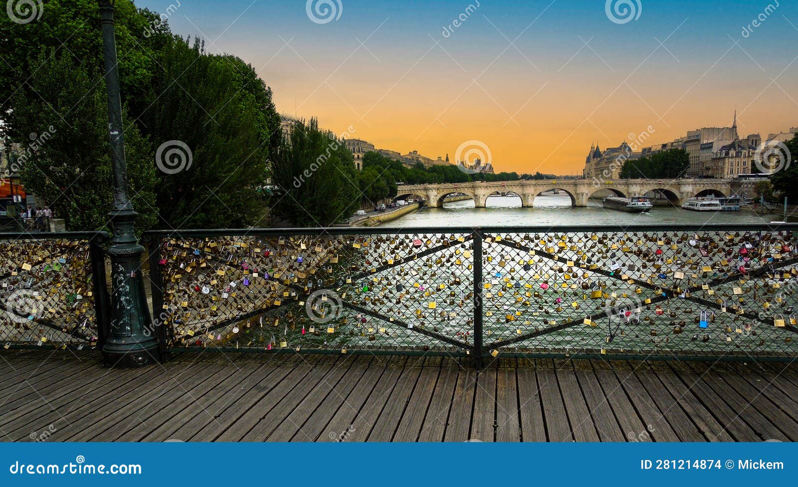 Pont Des Arts Bridge in Paris with Lovers Locks Editorial Stock Image - Image of romantic ...