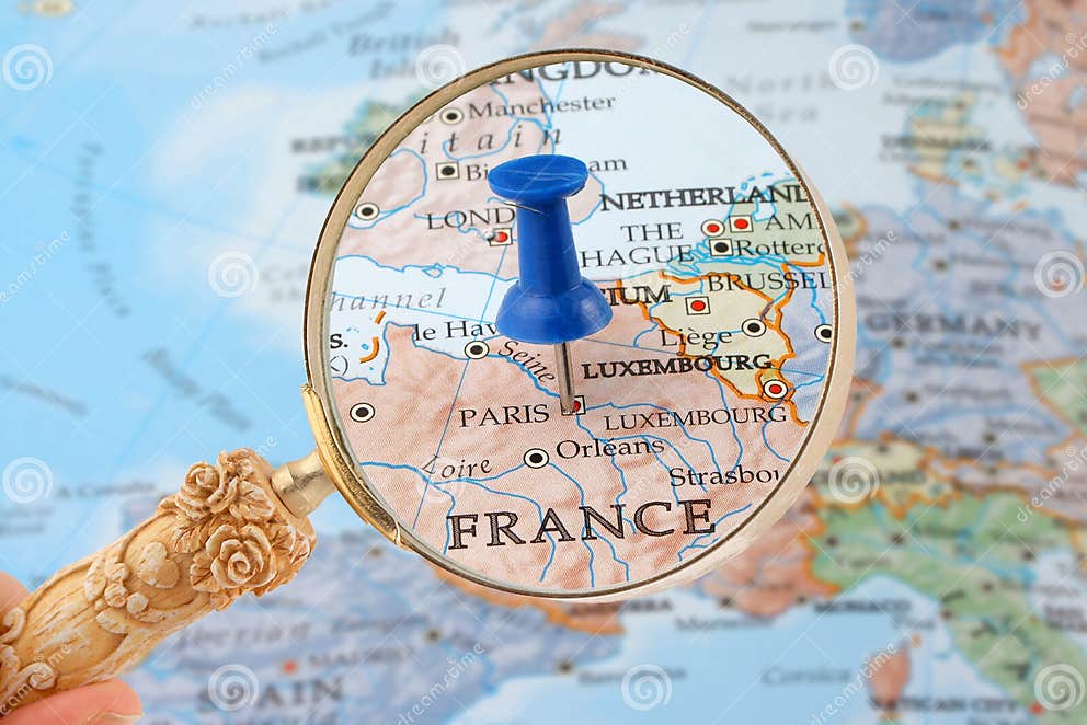 Paris map tack stock image. Image of looking, location - 1995493