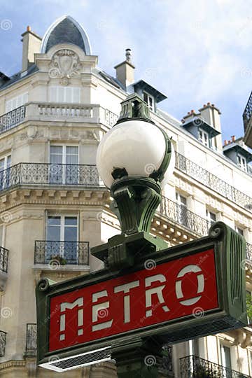 Paris Metro sign editorial stock image. Image of light - 2310934