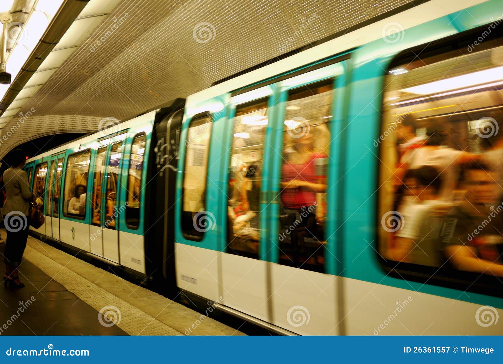 Paris metro train stock image. Image of city, tube, commuters - 26361557