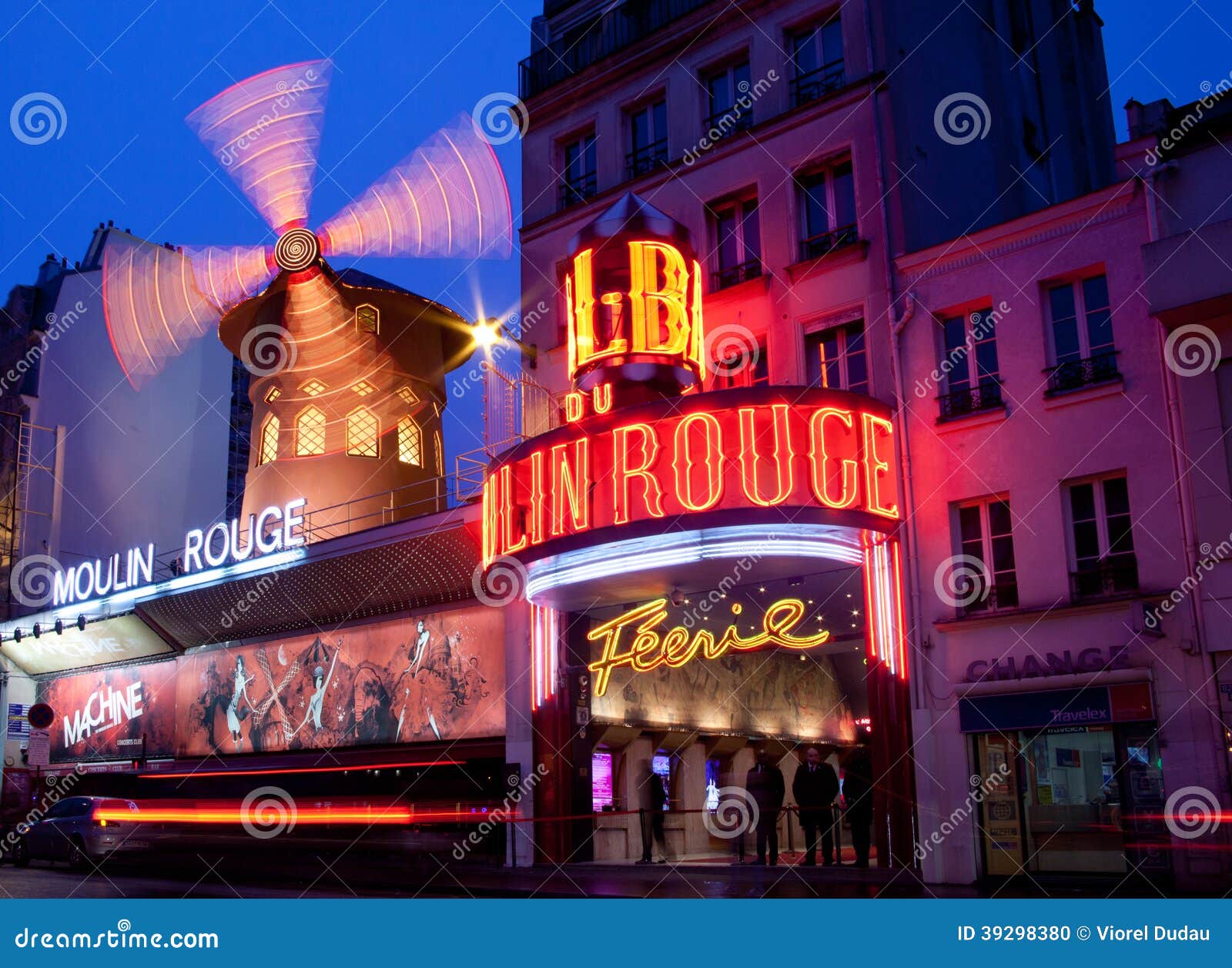 Paris, Moulin Rouge editorial image. Image of local, light - 39298380