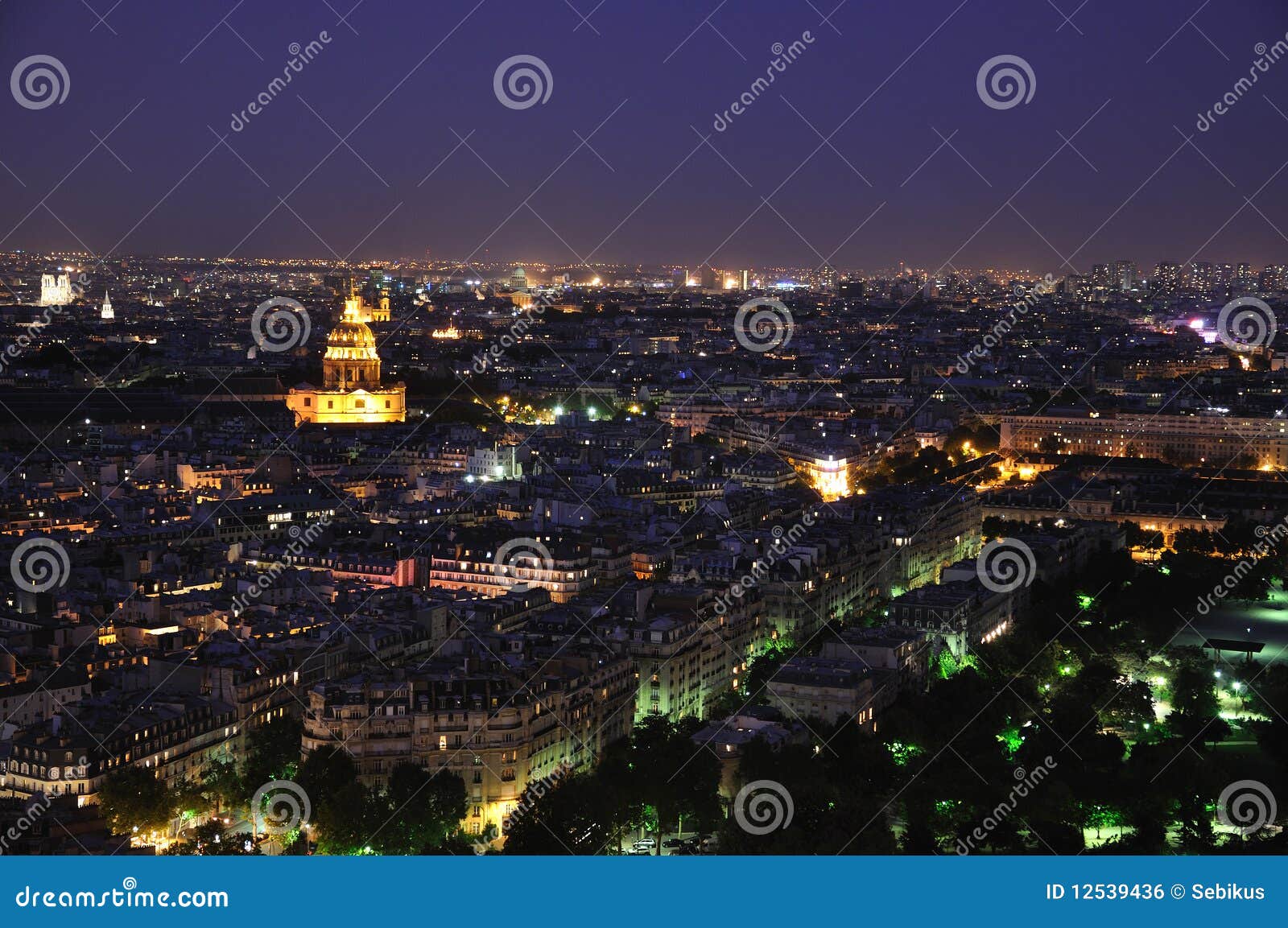 Paris at night stock photo. Image of evening, european - 12539436