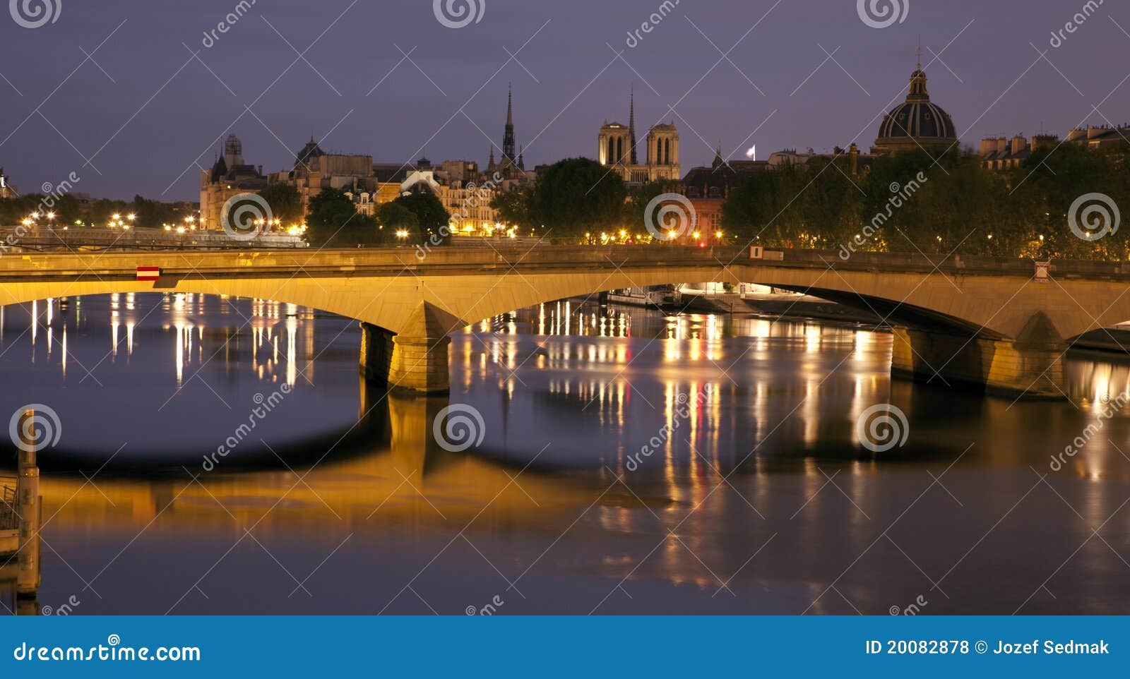 Paris at night stock photo. Image of river, waterfront - 20082878