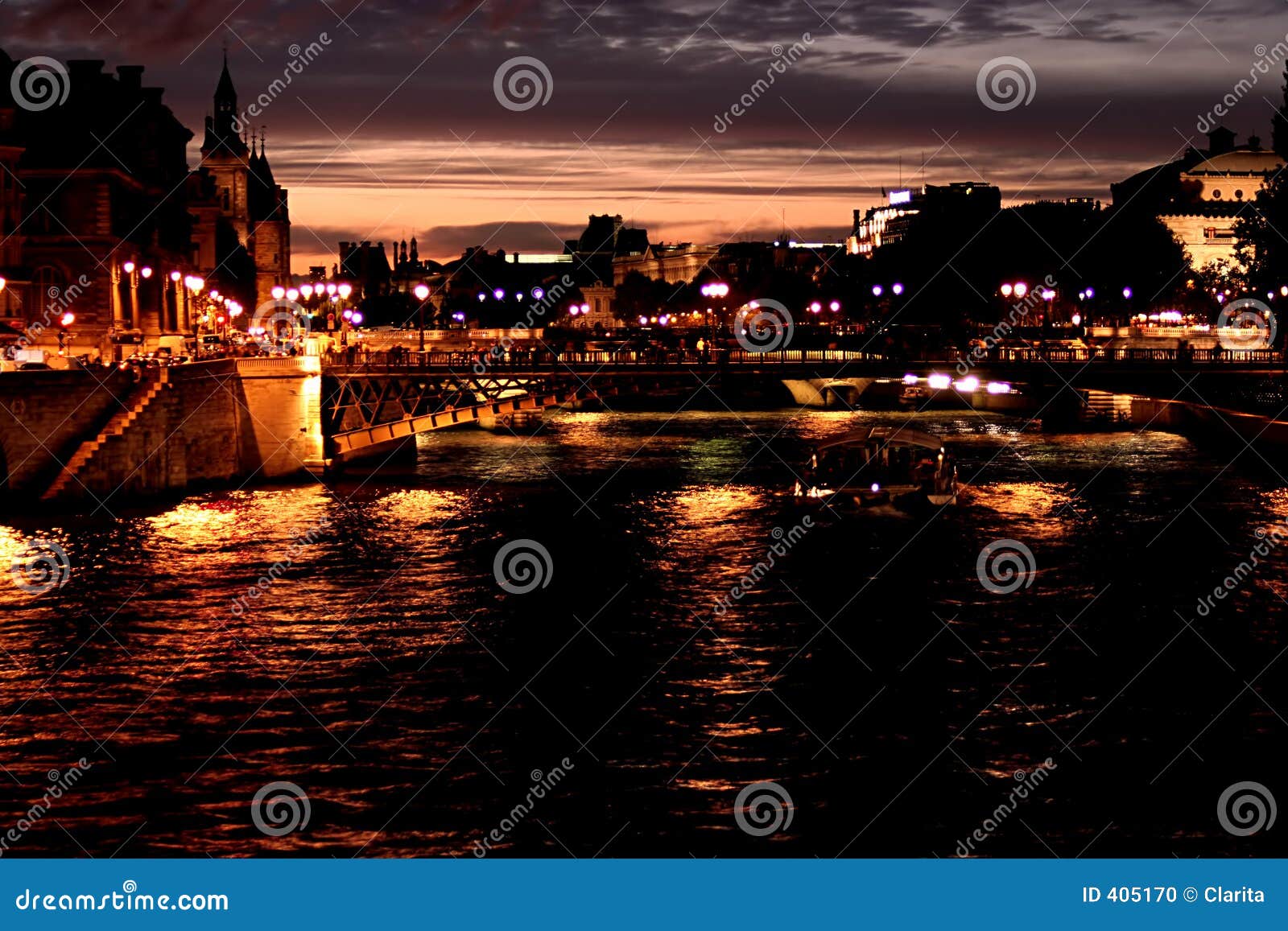 Paris by night stock photo. Image of scenery, night, france - 405170