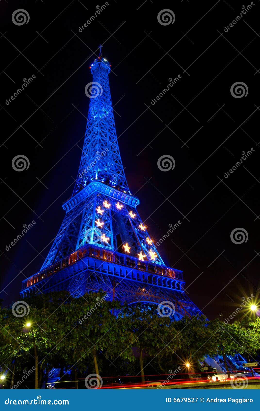 Paris by Night: Eiffel Tower in Blue Editorial Photography - Image of ...