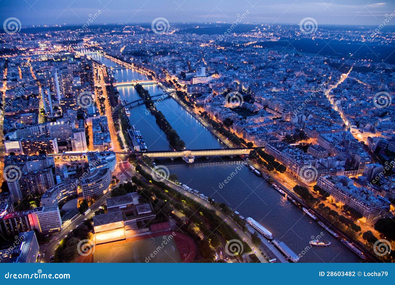 Paris at Night Seen from 300 M Above Ground Stock Photo - Image of ...