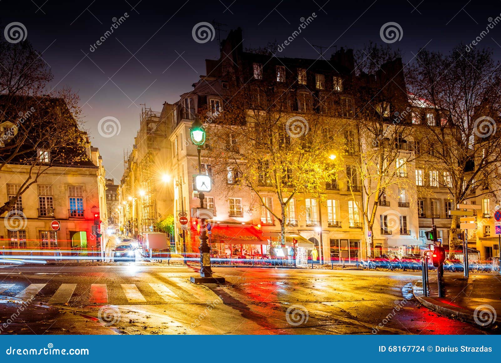 Paris night street stock photo. Image of light, long - 68167724