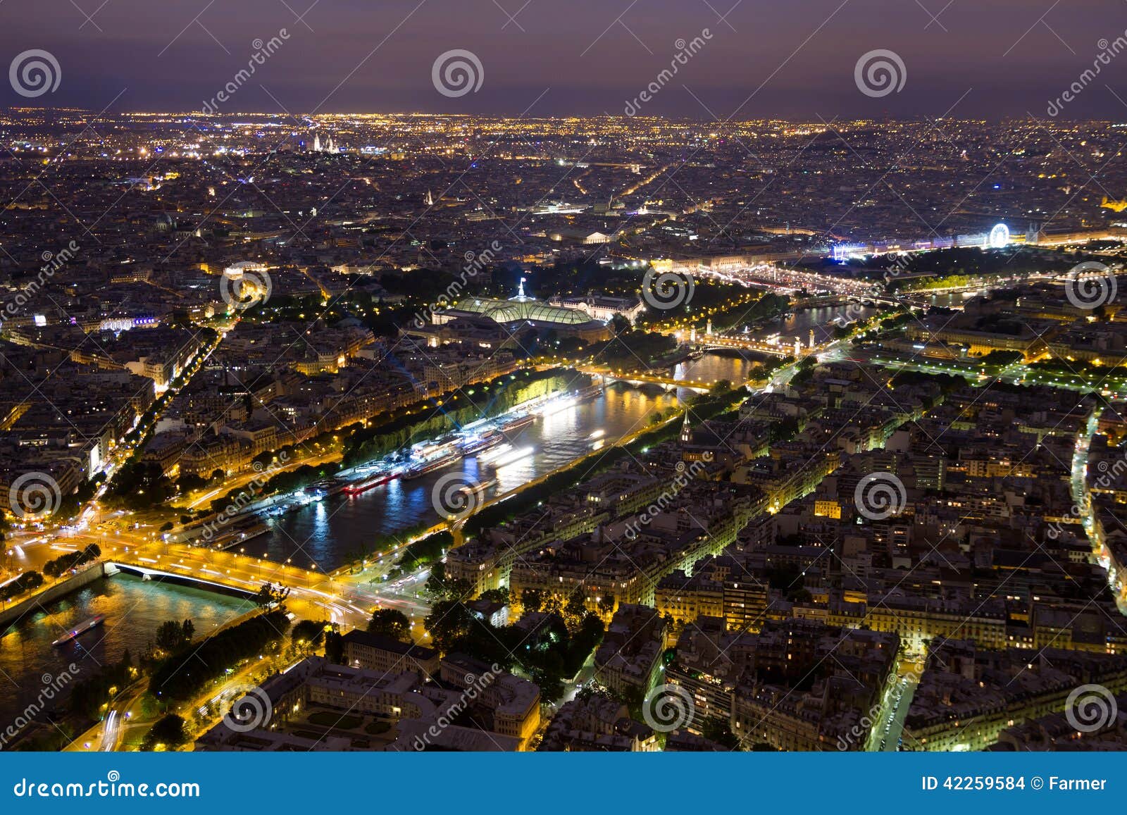 Paris at night stock photo. Image of nighttime, parisian - 42259584