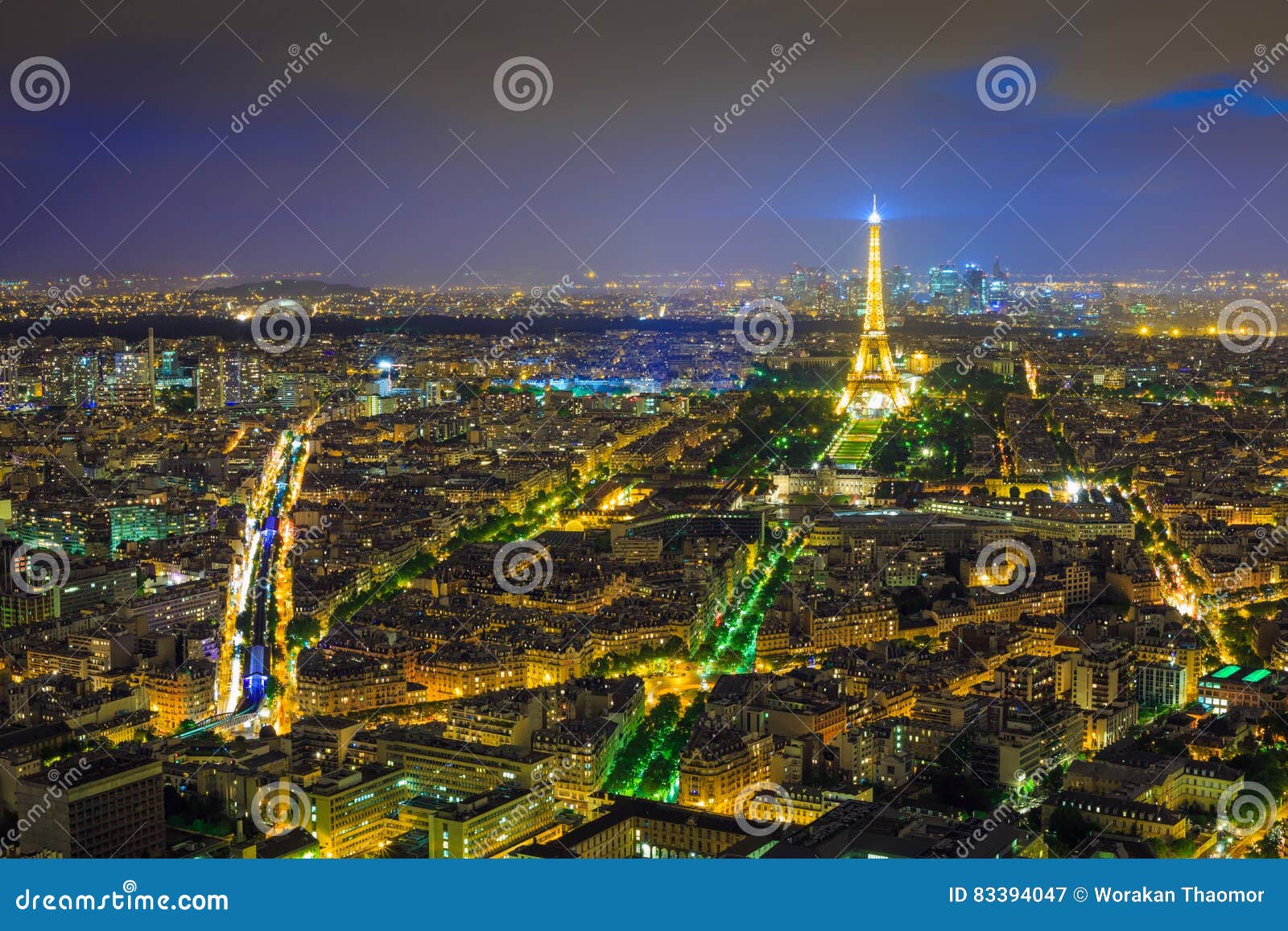 Paris By Night. The People Sit And Talk In A Cafe. Editorial Image ...