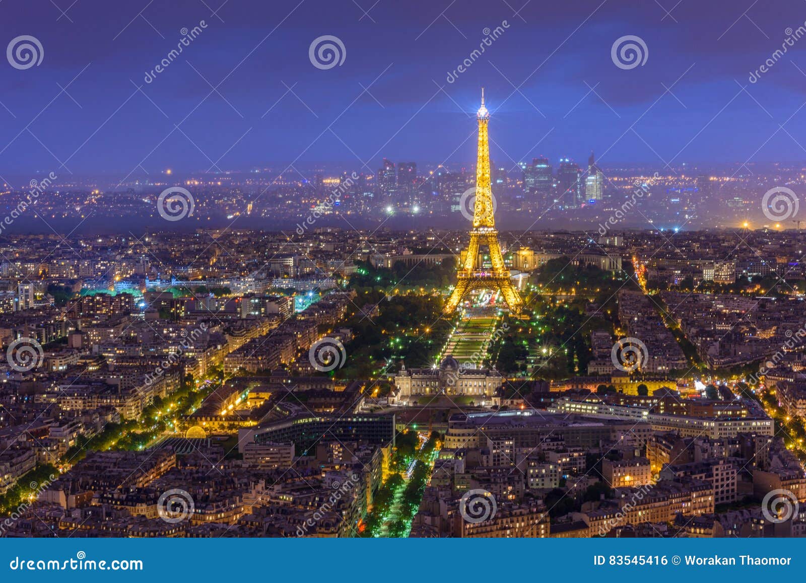 Paris By Night. The People Sit And Talk In A Cafe. Editorial Image ...