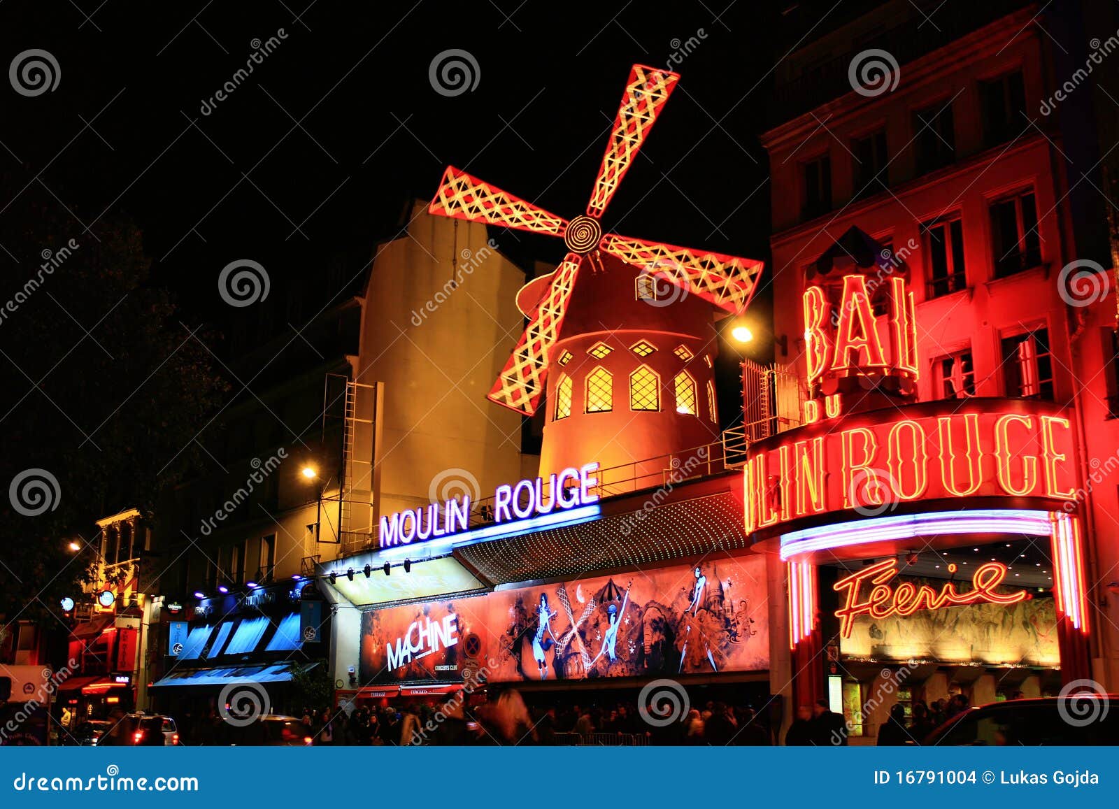 PARIS - OCT 29: the Moulin Rouge by Night Editorial Stock Image - Image ...