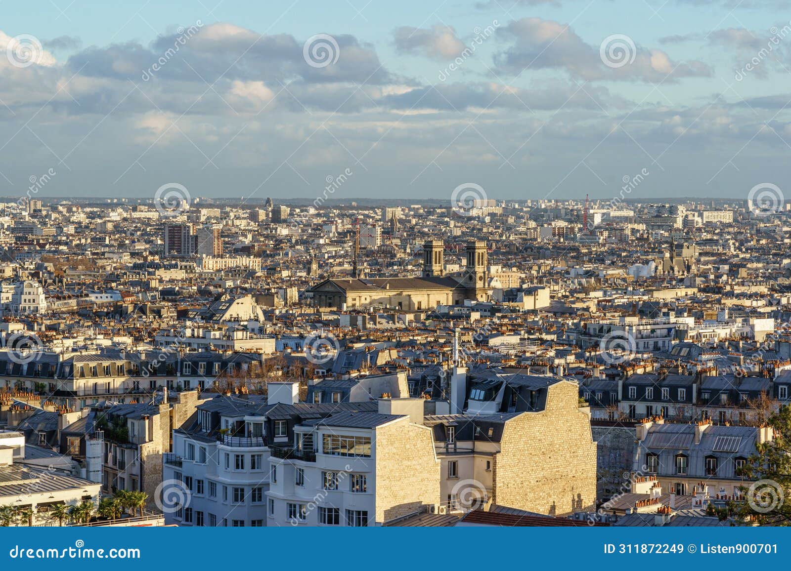 Paris Old City Skyline at Sunset Stock Image - Image of life, twilight ...
