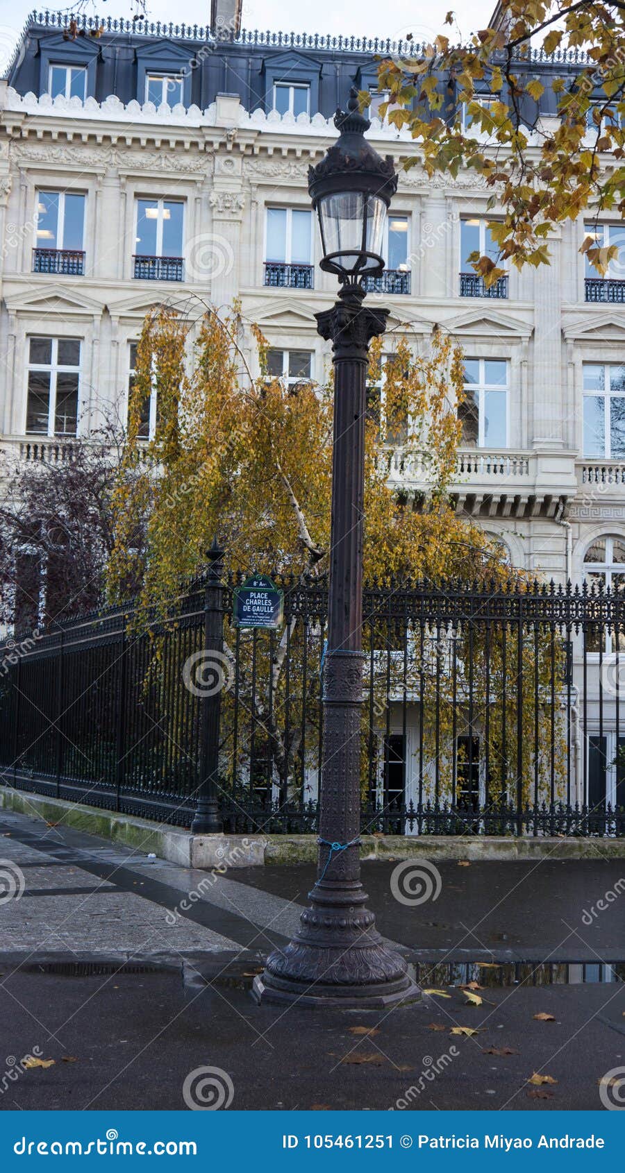 Parisian lamp post editorial photo. Image of pole, lamp - 105461251