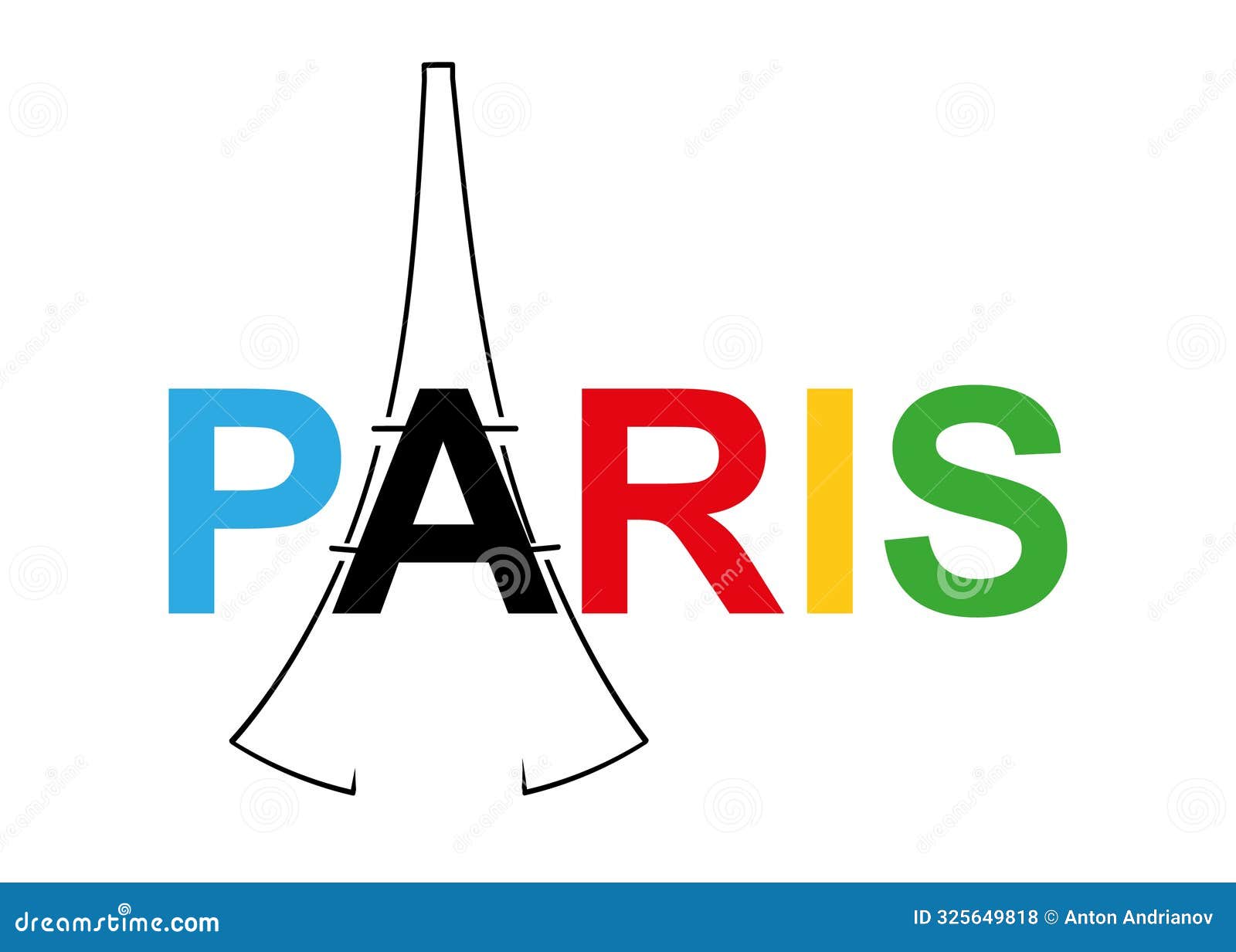 Multi-colored Word Paris on a White Background Stock Photo ...