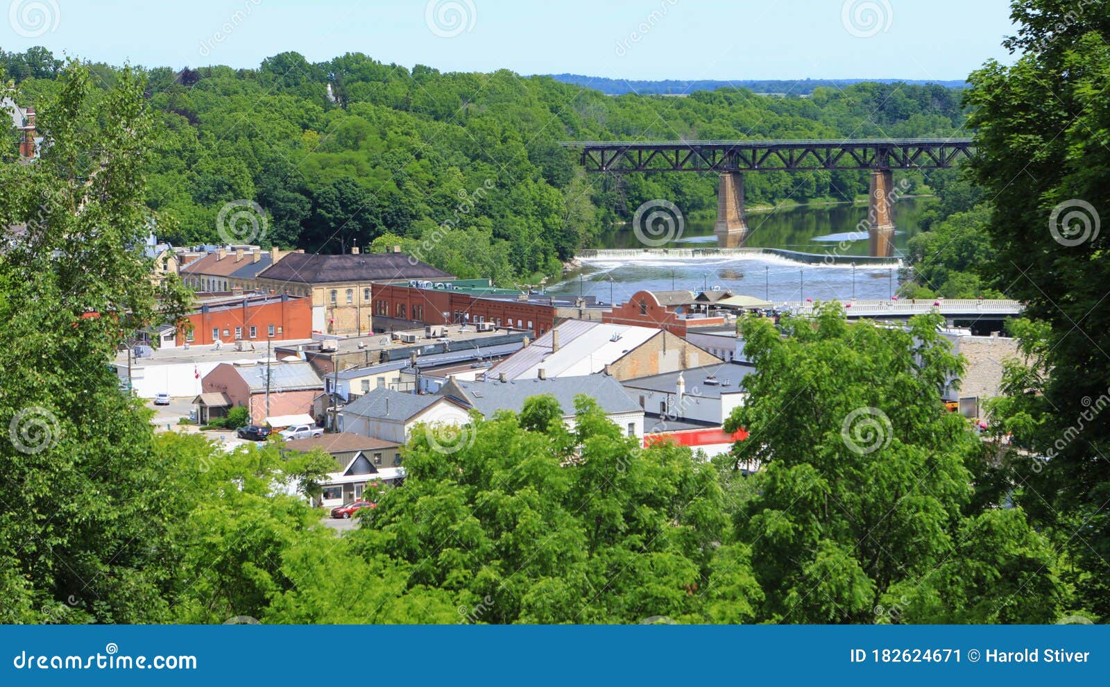 Paris, Ontario, Canada on Sunny Day Stock Image - Image of cityscape ...