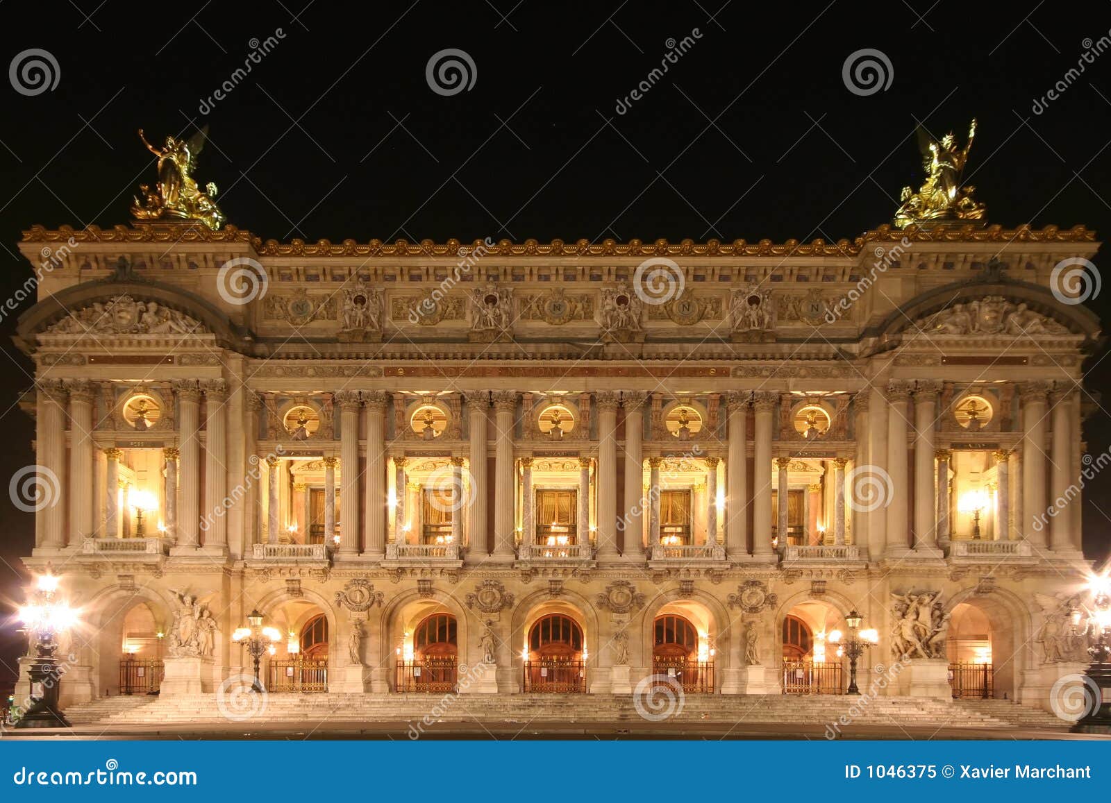 Paris Opera stock image. Image of street, column, famous - 1046375