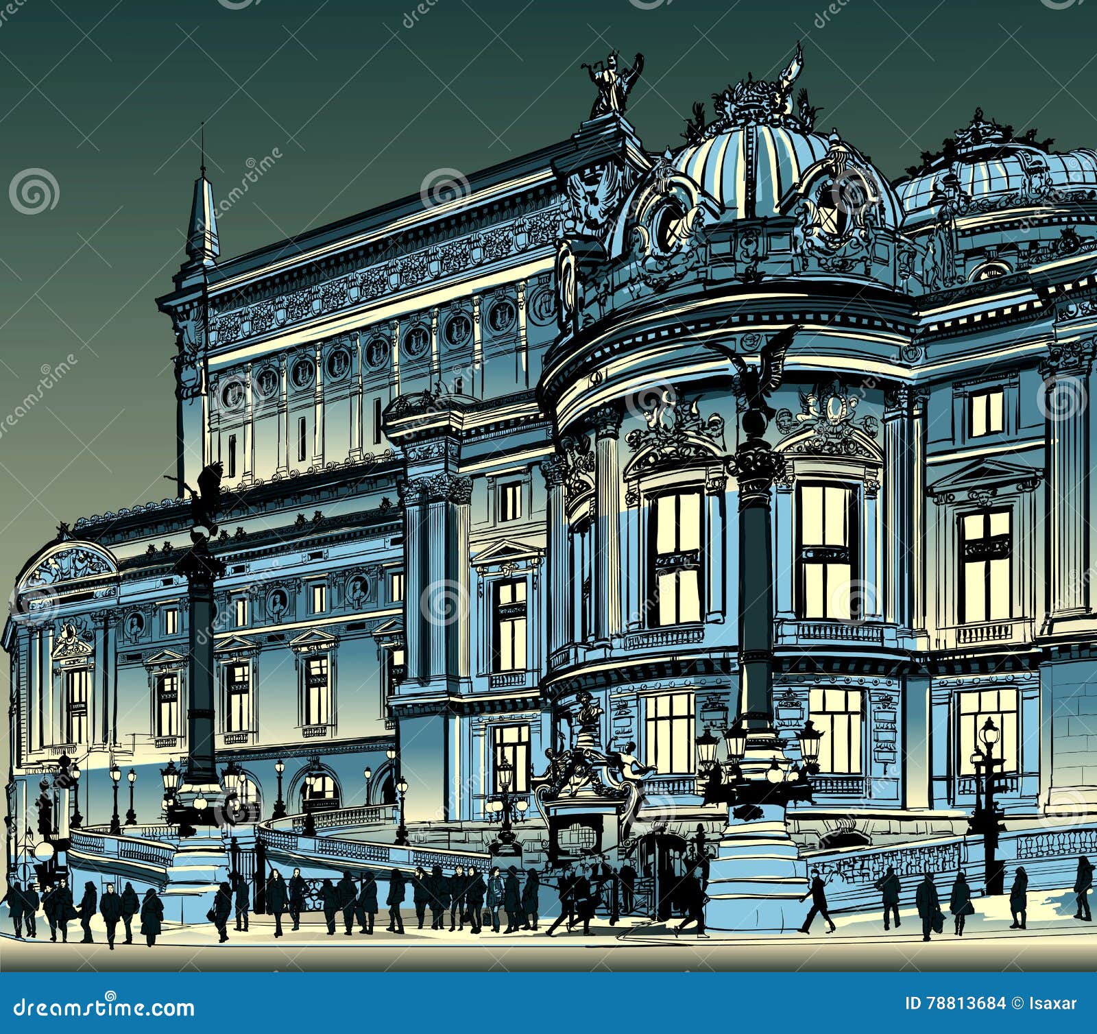 Opera Garnier In Paris Cartoon Vector | CartoonDealer.com #35701595