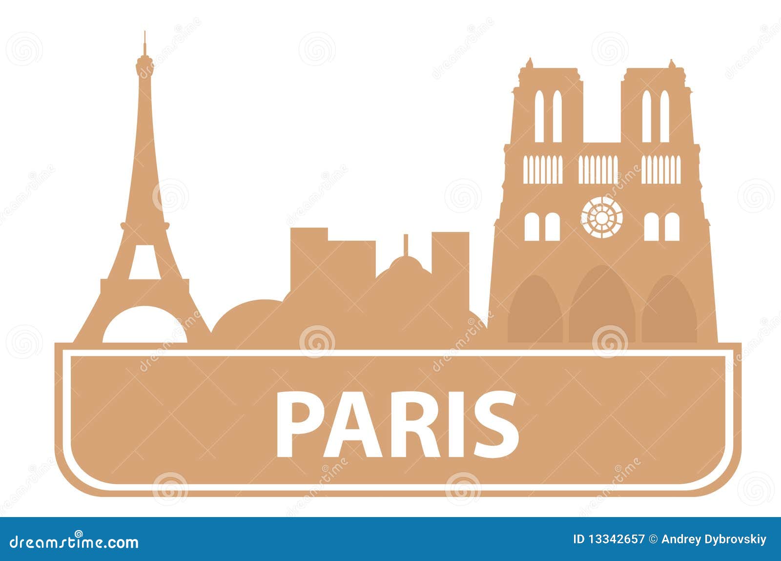 Paris outline stock vector. Illustration of church, city - 13342657