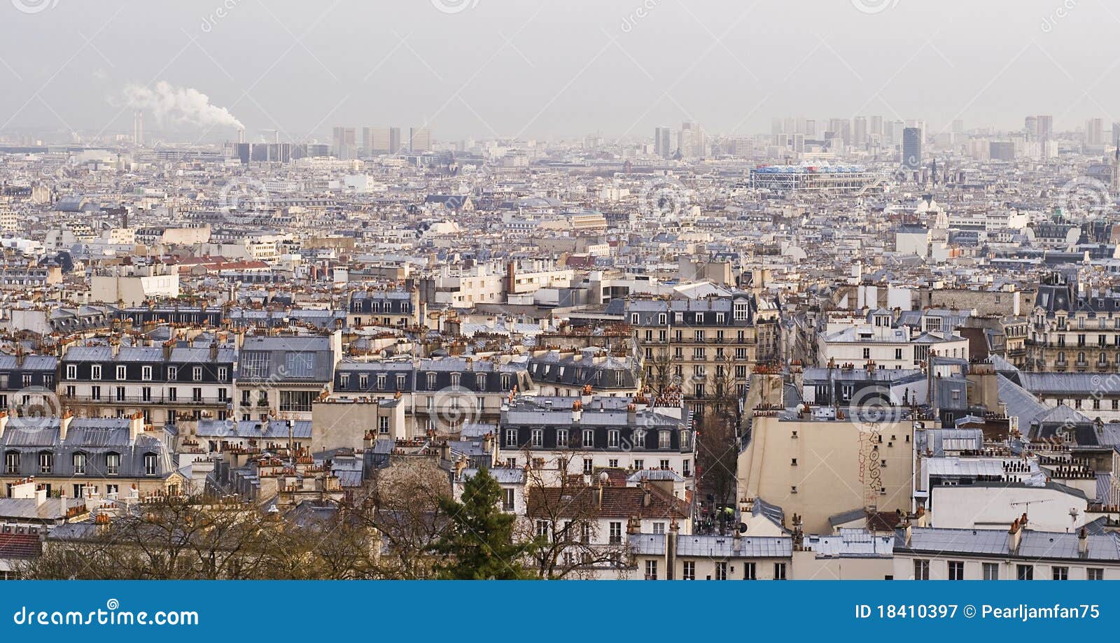 Paris overview - panorama stock image. Image of paris - 18410397