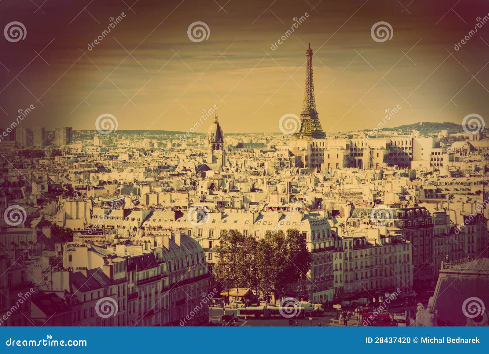 Paris Panorama, France. Eiffel Tower. Retro Stock Photo - Image of ... Paris Panorama, France. Eiffel Tower. Retro Stock Photo - Image of ...