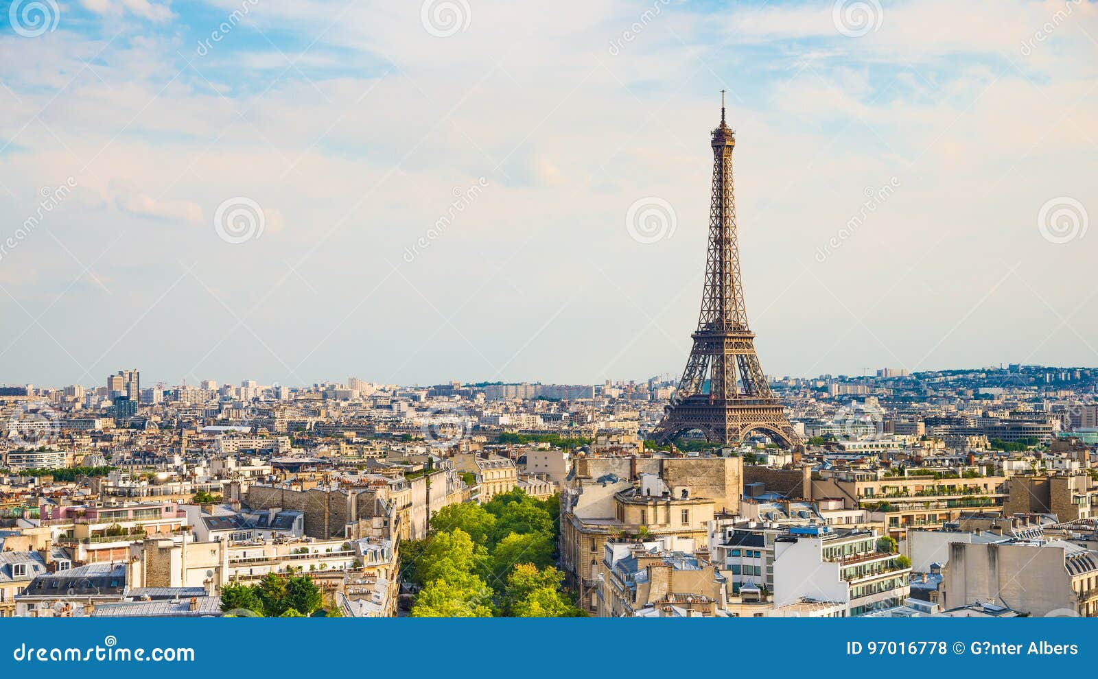 Paris panorama stock photo. Image of eiffel, scenic, downtown - 97016778
