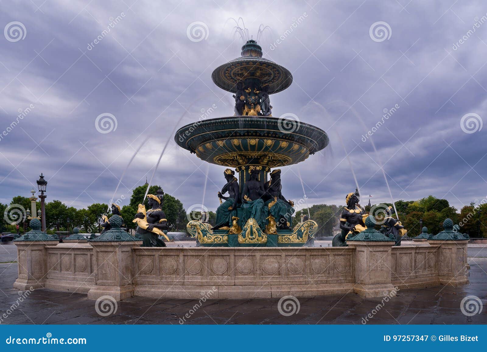 Paris - Fountain of the Seas Stock Image - Image of europe, historic ...