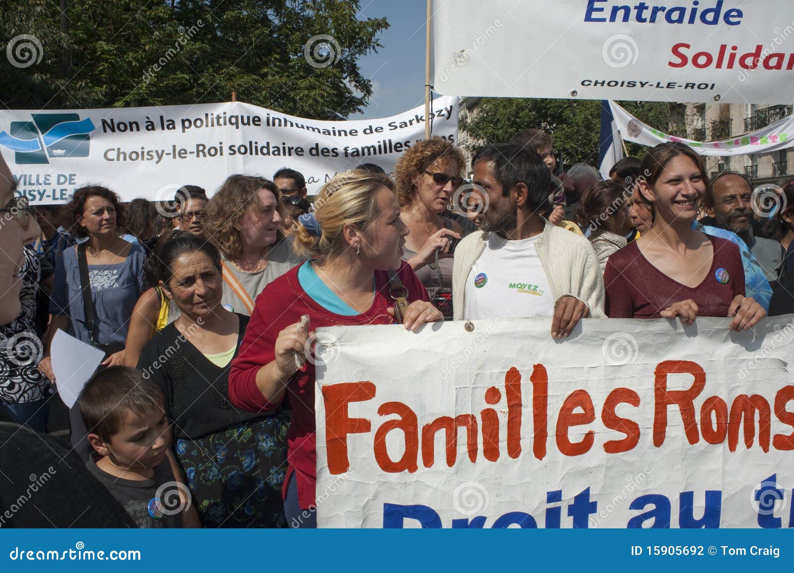 Paris Protest Against Roma Expulsions Editorial Photography - Image of ...