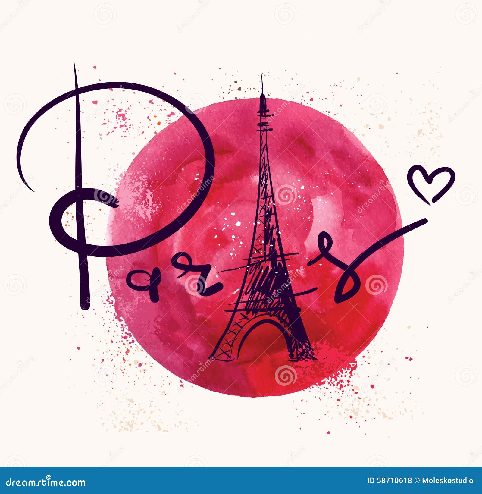 Paris and red circle stock vector. Illustration of city - 58710618