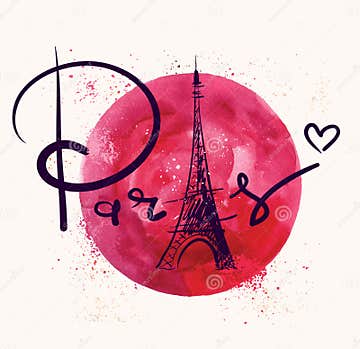 Paris and red circle stock vector. Illustration of city - 58710618