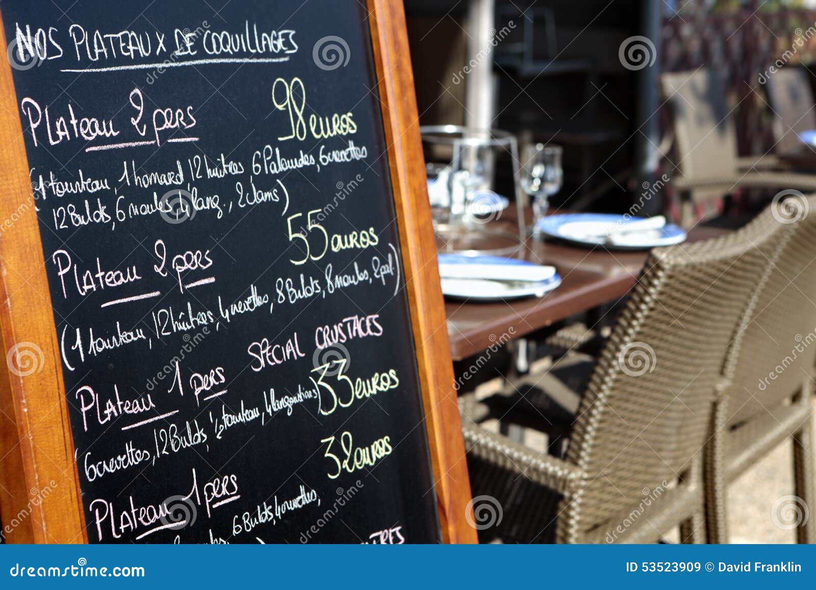 French Cafe Drinks Menu