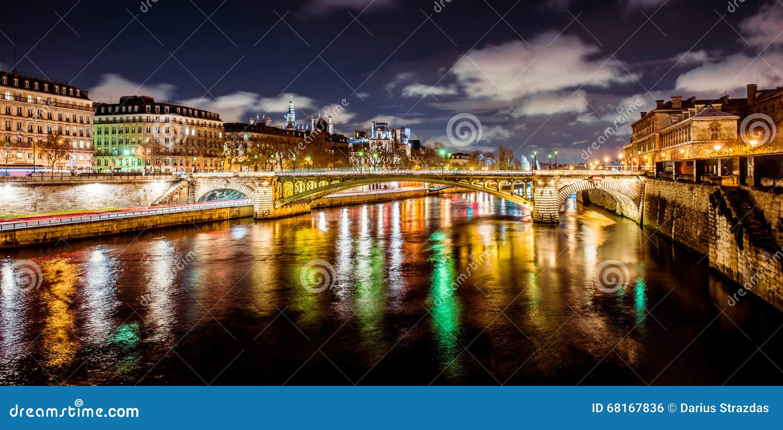 Paris river at night stock photo. Image of river, tourism - 68167836