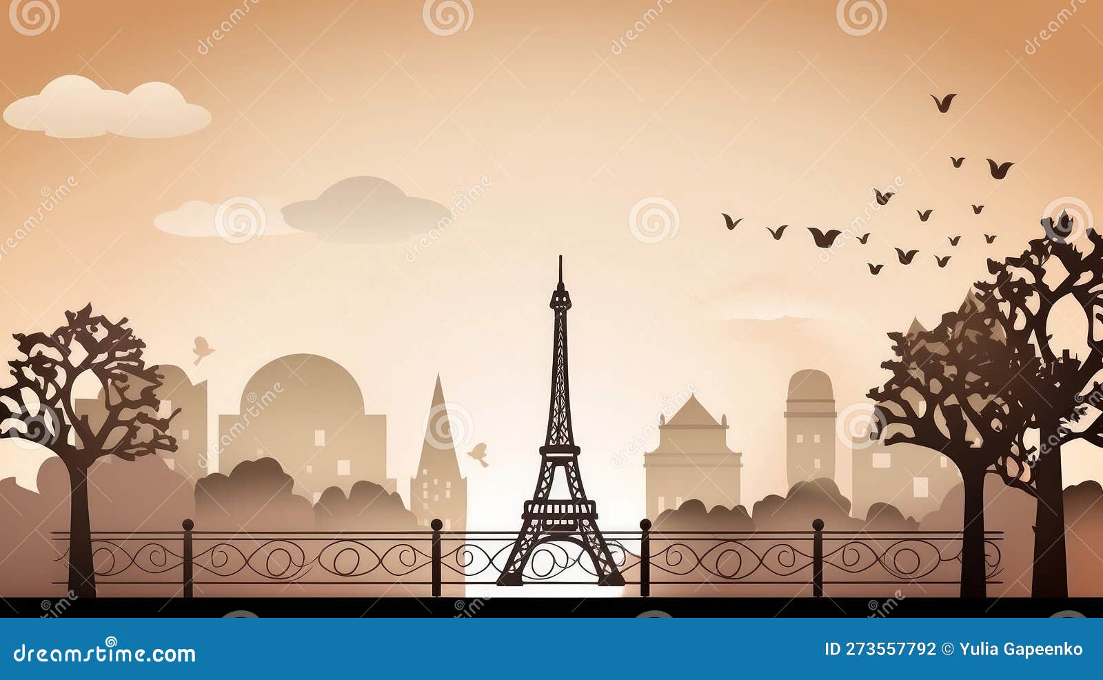 Paris Romantic Background. Illustration AI Generative Stock ...
