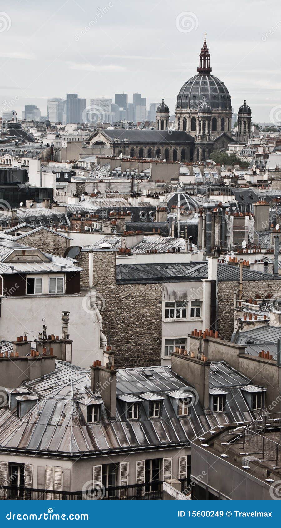 Paris rooftops stock image. Image of window, france, chimney - 15600249