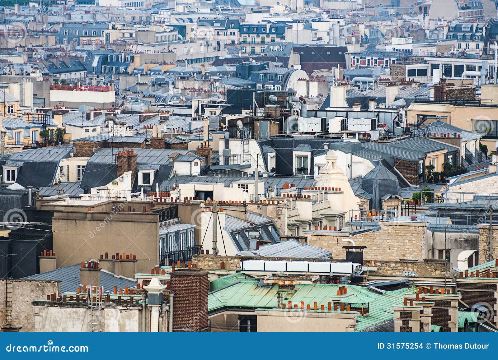 Paris rooftops aerial view stock photo. Image of roof - 31575254