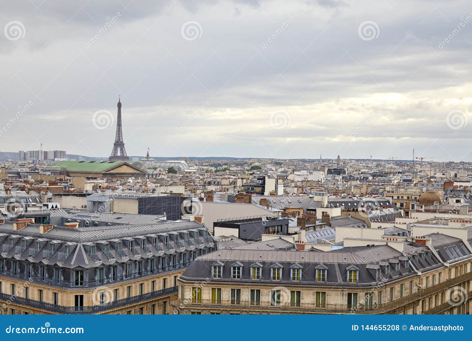 Paris Rooftops In Summer With Roof Gardens And Mansard Roofs. France ...