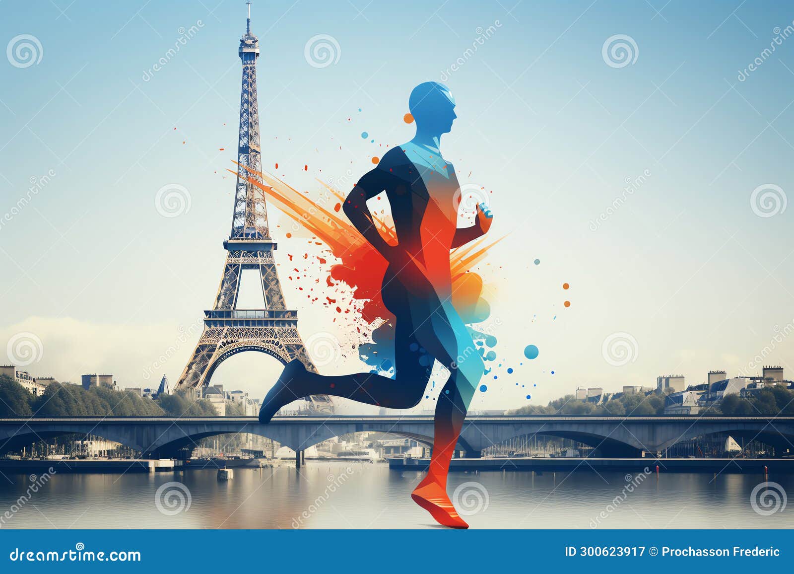 Paris Runner Illustration, AI Generated Stock Illustration ...