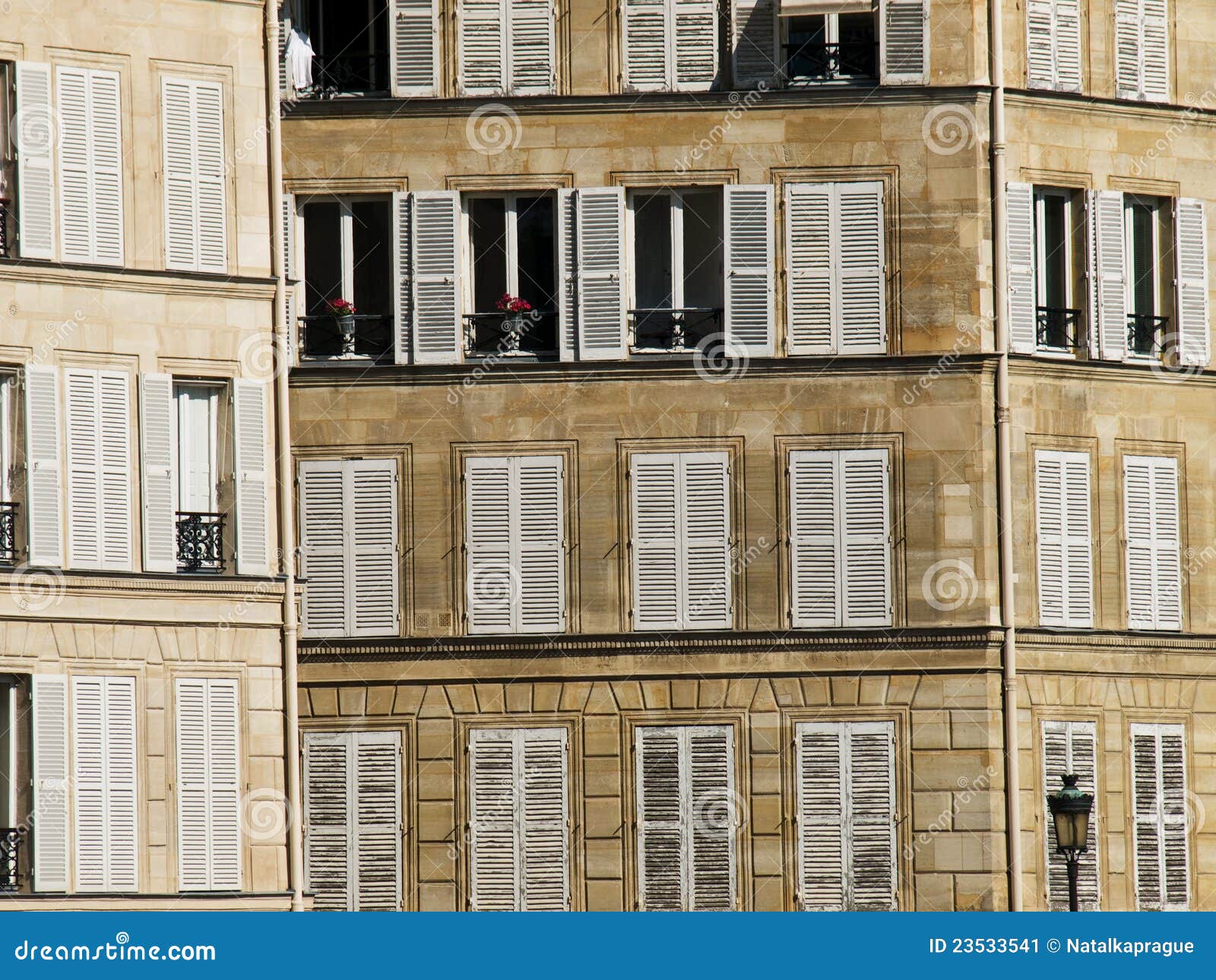 Paris s white shutters stock image. Image of apartment - 23533541