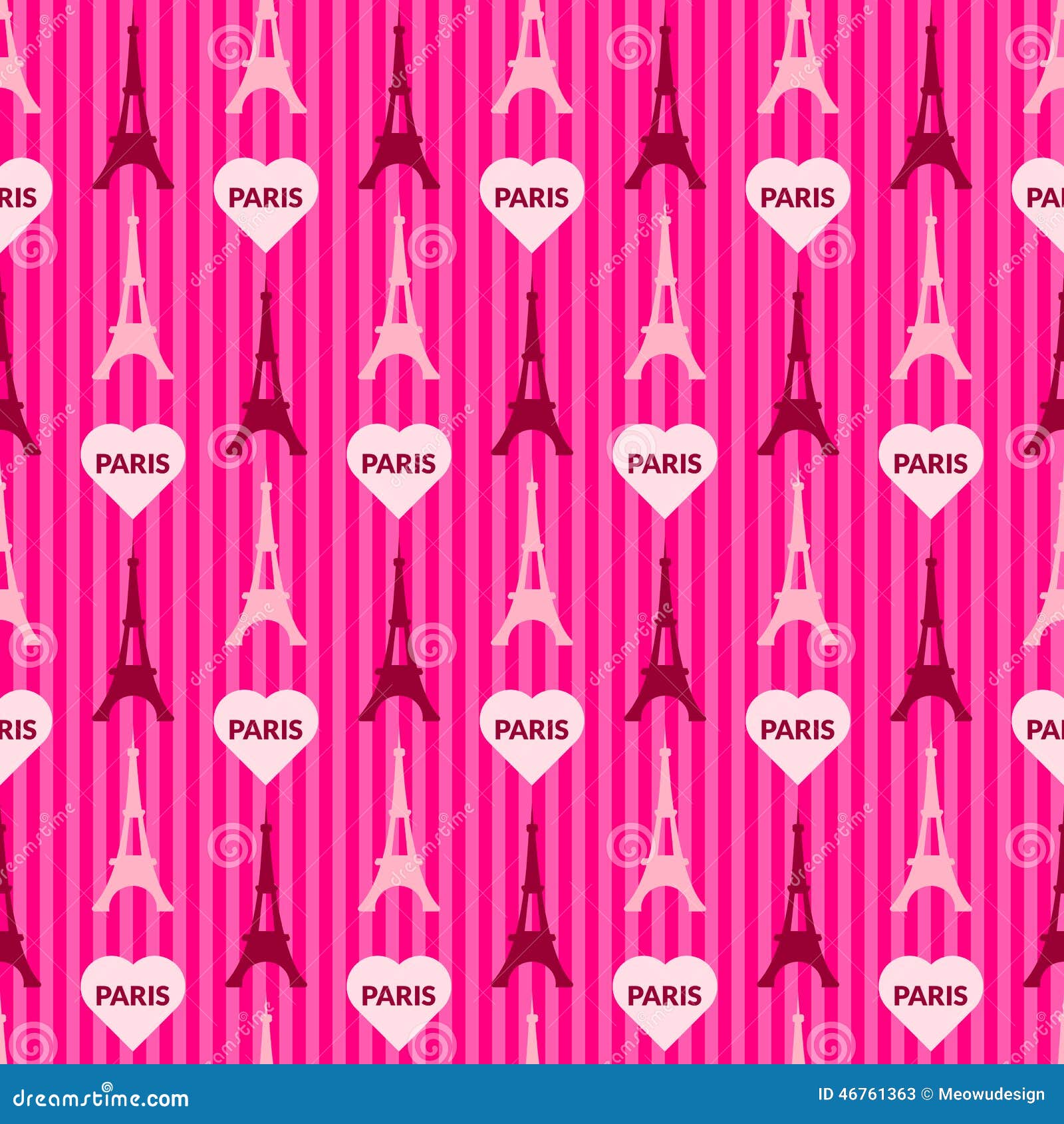 Paris seamless pattern stock vector. Illustration of french - 46761363