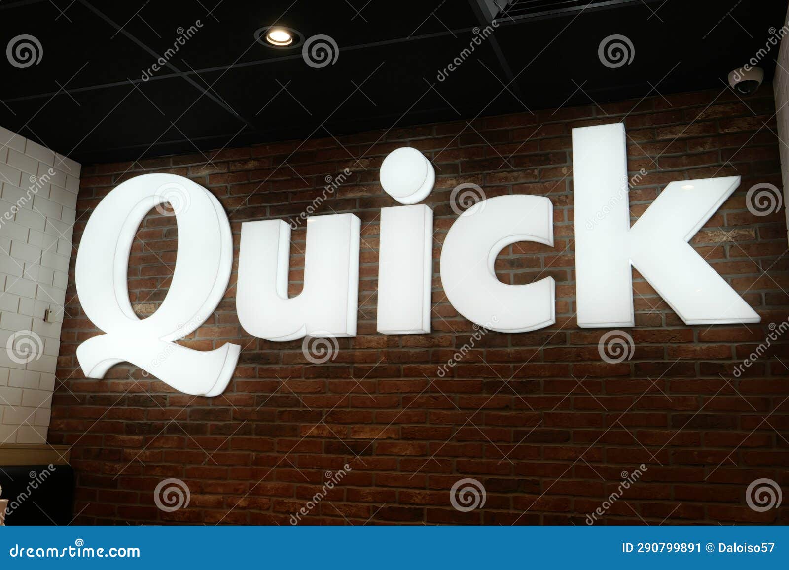 Quick Fast Food Sign On A Building Editorial Photo | CartoonDealer.com ...