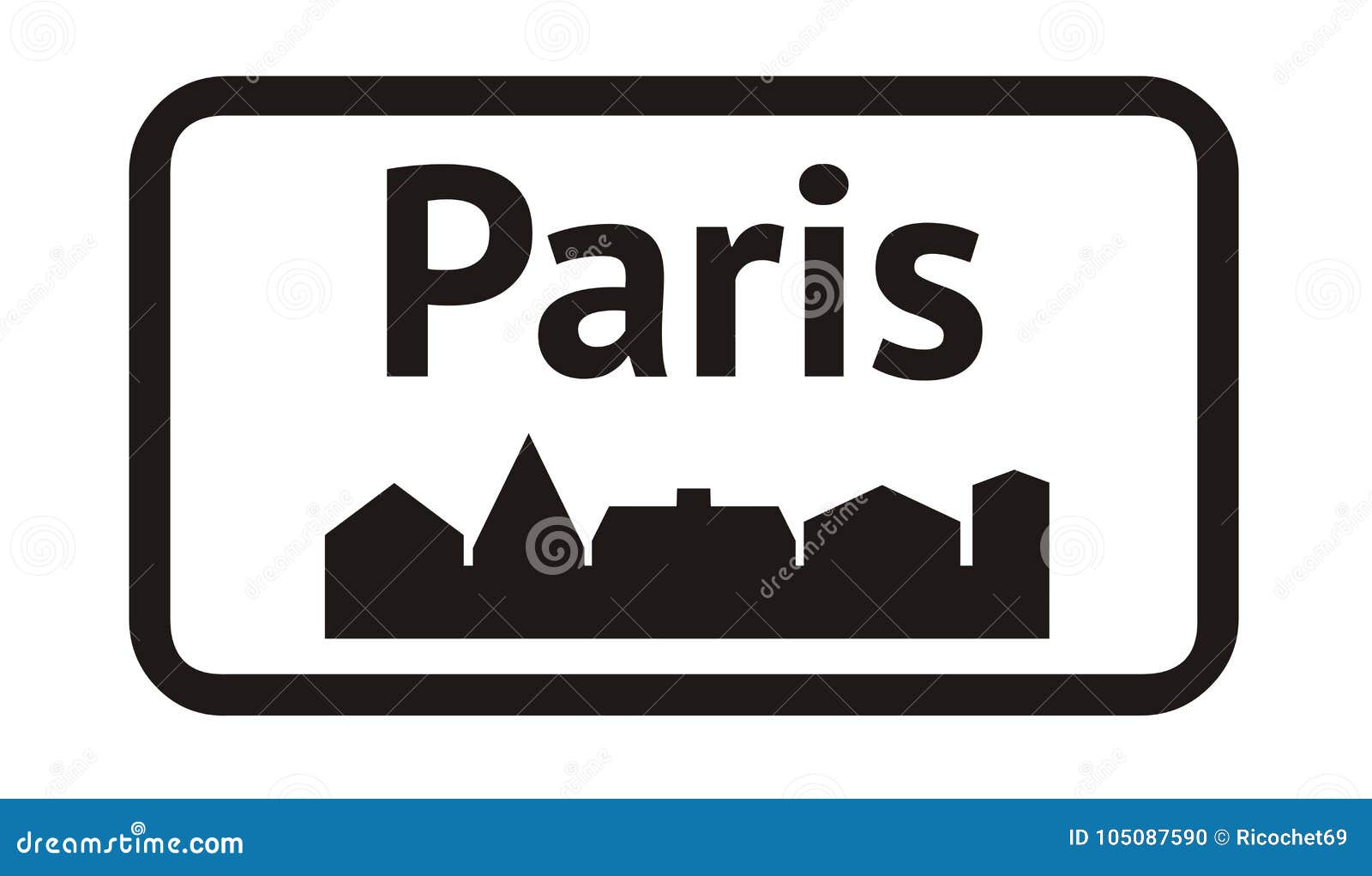 Paris Sign. French Famous Landmark Moulin Rouge. Travel France Label ...