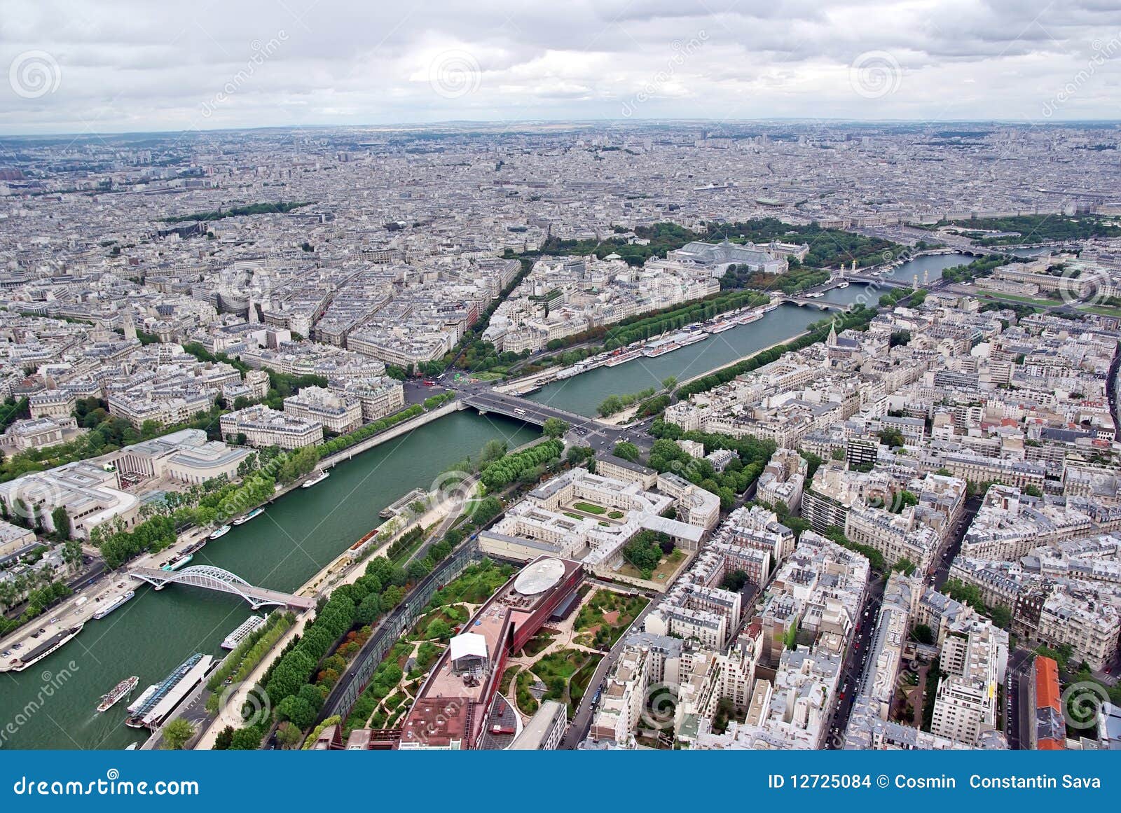 Paris from the sky stock photo. Image of beautiful, architecture - 12725084